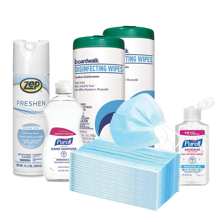 Personal Protection Pack w/ Purell Hand Sanitizer, Zep Spray Disinfect